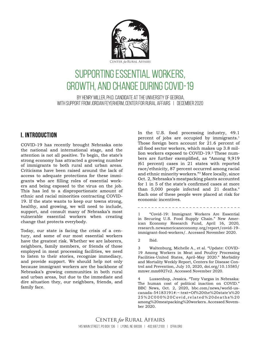 Supporting Essential Workers, Growth, and Change During COVID-19 ...